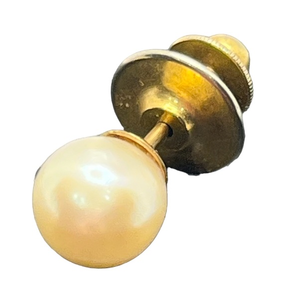 Accessories | 14k Yellow Gold Vintage Estate Pearl Tie Tack Pin | Poshmark